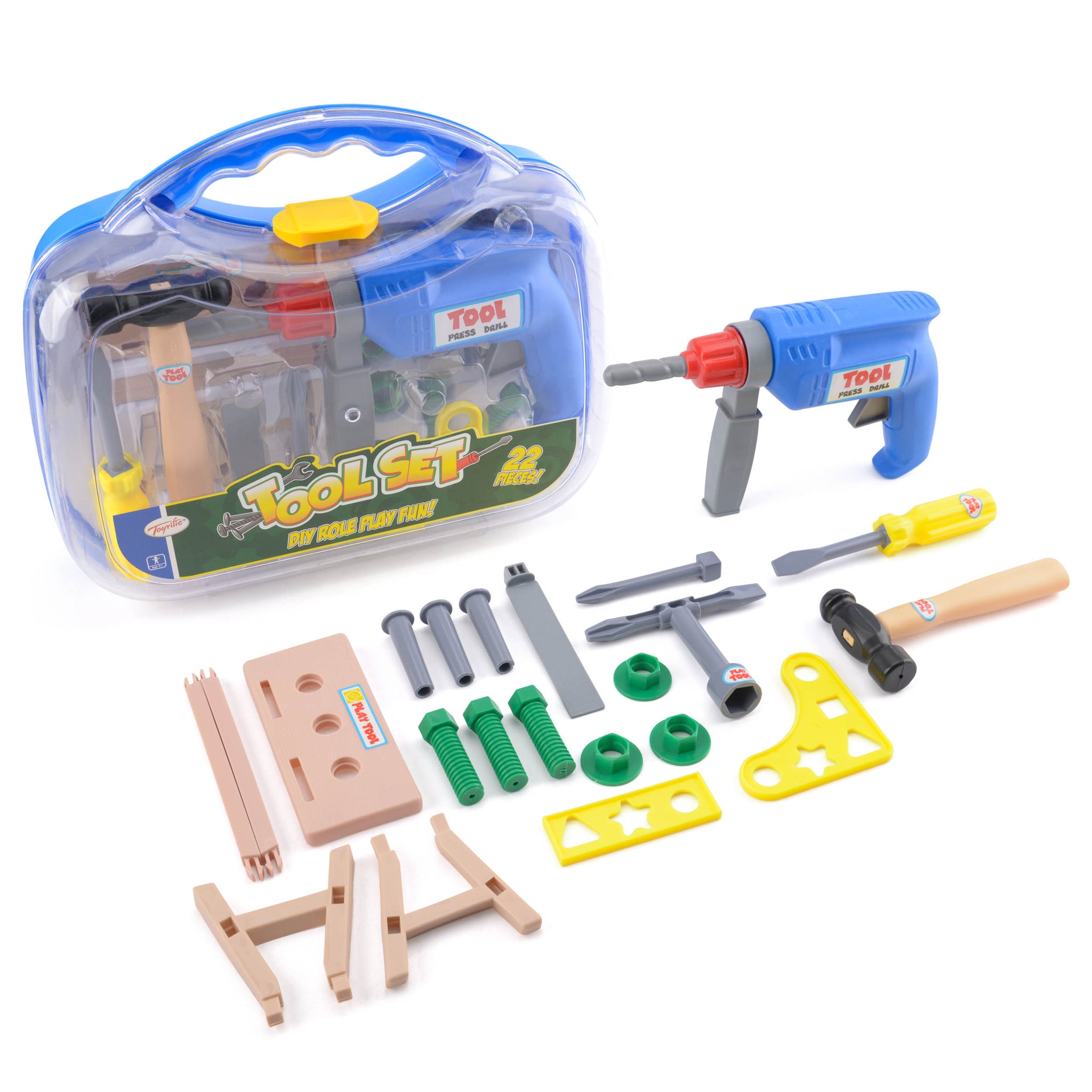 Kids Tool Kit with 22 Pieces - Ages 3+ Safe DIY Fun | Toyrific
