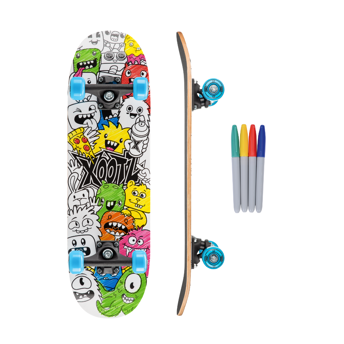 Xootz Custom Colour-In Kids Skateboard - Fun & Creative Deck | Toyrific