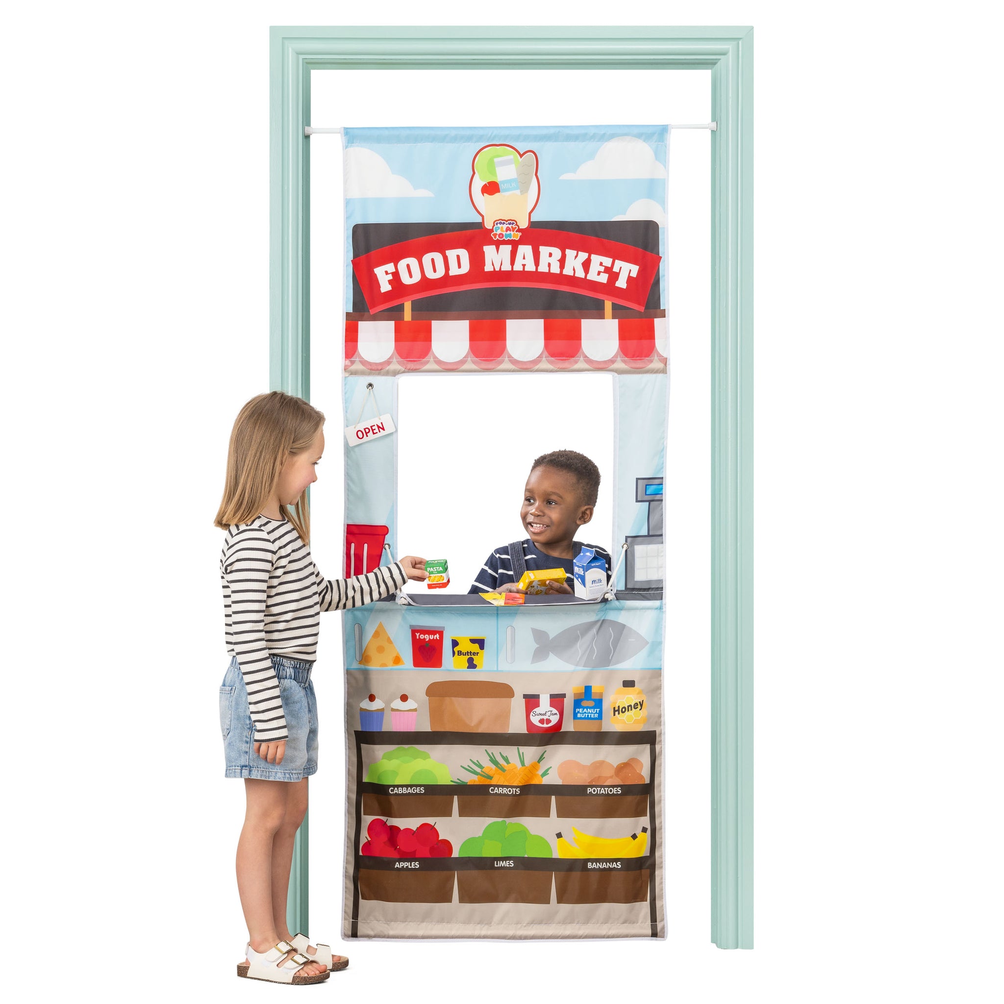 Kids Role Play Shop Curtain - Fits Any UK Door, Ages 3+ | Toyrific
